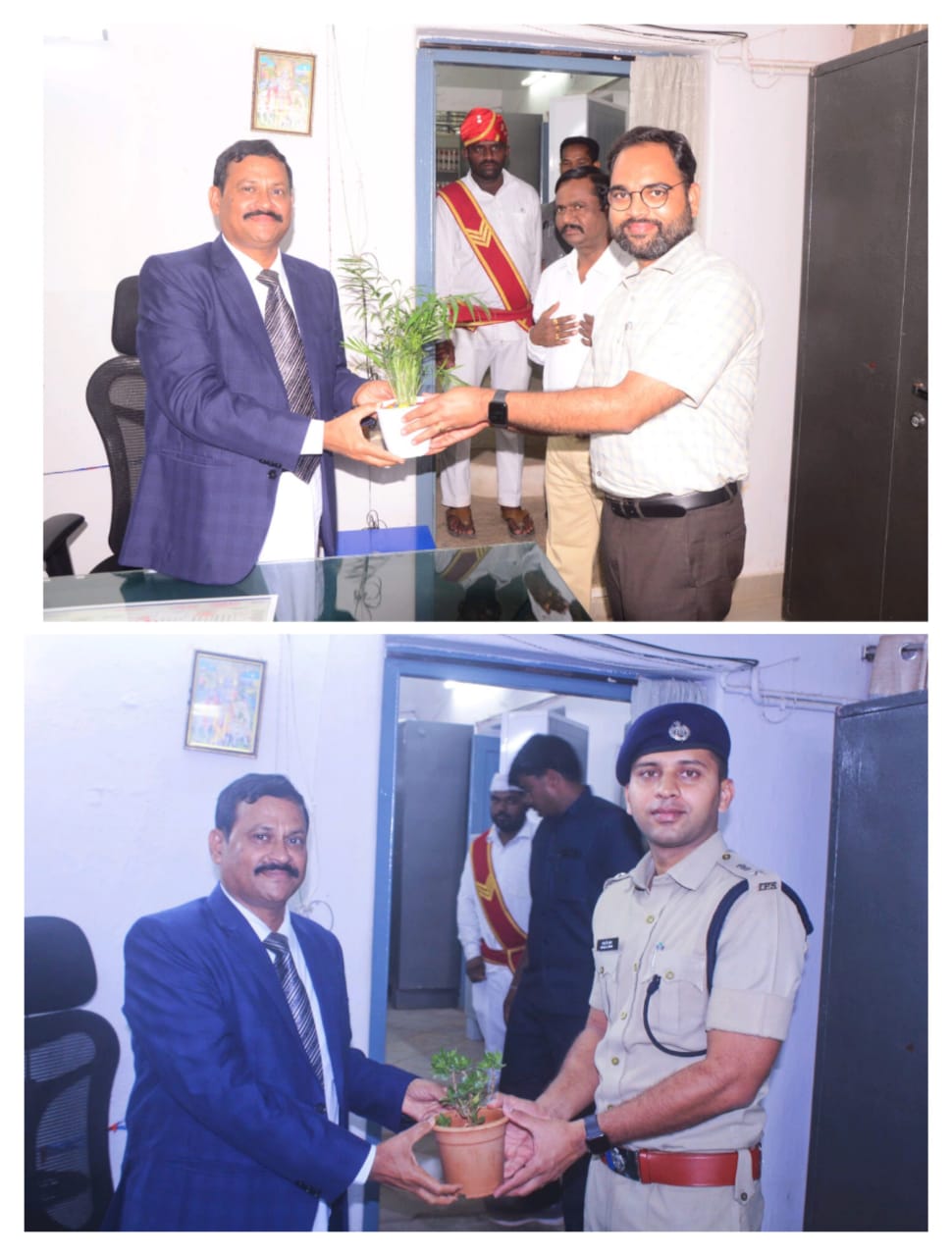 Collector Shashanka and SP Sarath Chandra Pawar met the new District ...